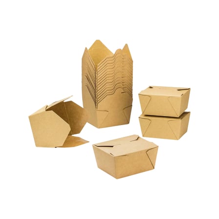 Compostable 112 oz Kraft Paper Take-Out Box-4 | PLA Lined | Packachange