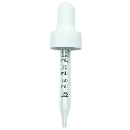 NON CRC (Child Resistant Closure) Dropper - White with Measurement ...