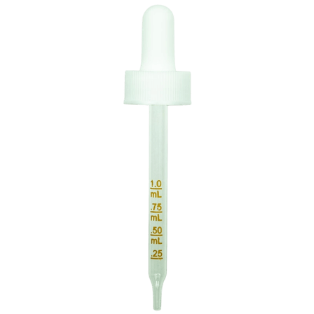 NON CRC (Child Resistant Closure) Dropper - White with Measurement ...
